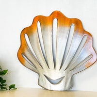 Large Mussel Shell Wave Coastal Wall Art in Blue, Unique Birthday Gift ...
