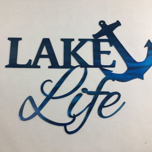 Lake Life Metal Wall Art Sign With Anchor | Etsy