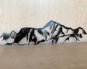 Mountain metal art | Etsy