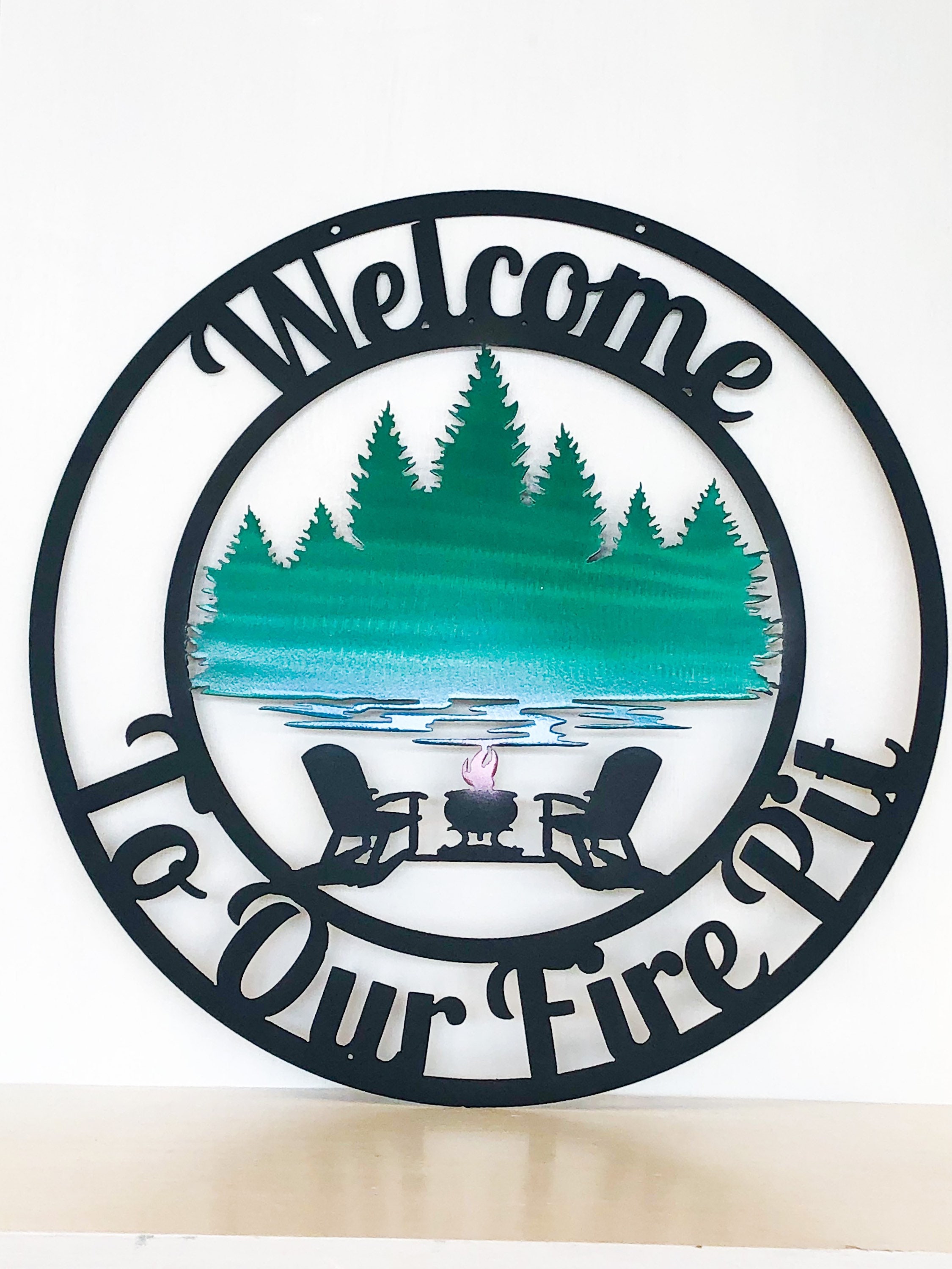 Personalized Fire Pit Sign - Porch, Deck, Patio Metal Wall Art With ...