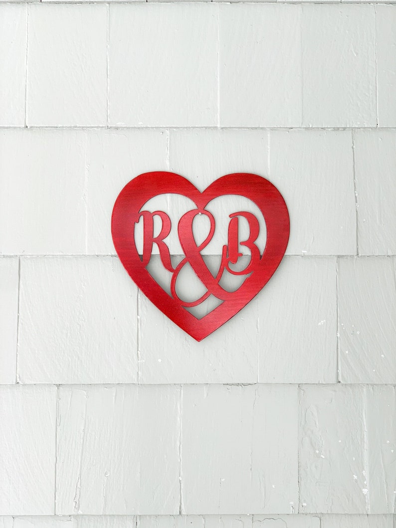 Personalized Heart With Initials Monogram Metal Wall Art - Etsy