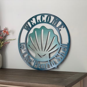 Personalized Seashell Metal Wall Art: Weatherproof Beach House Decor - Etsy