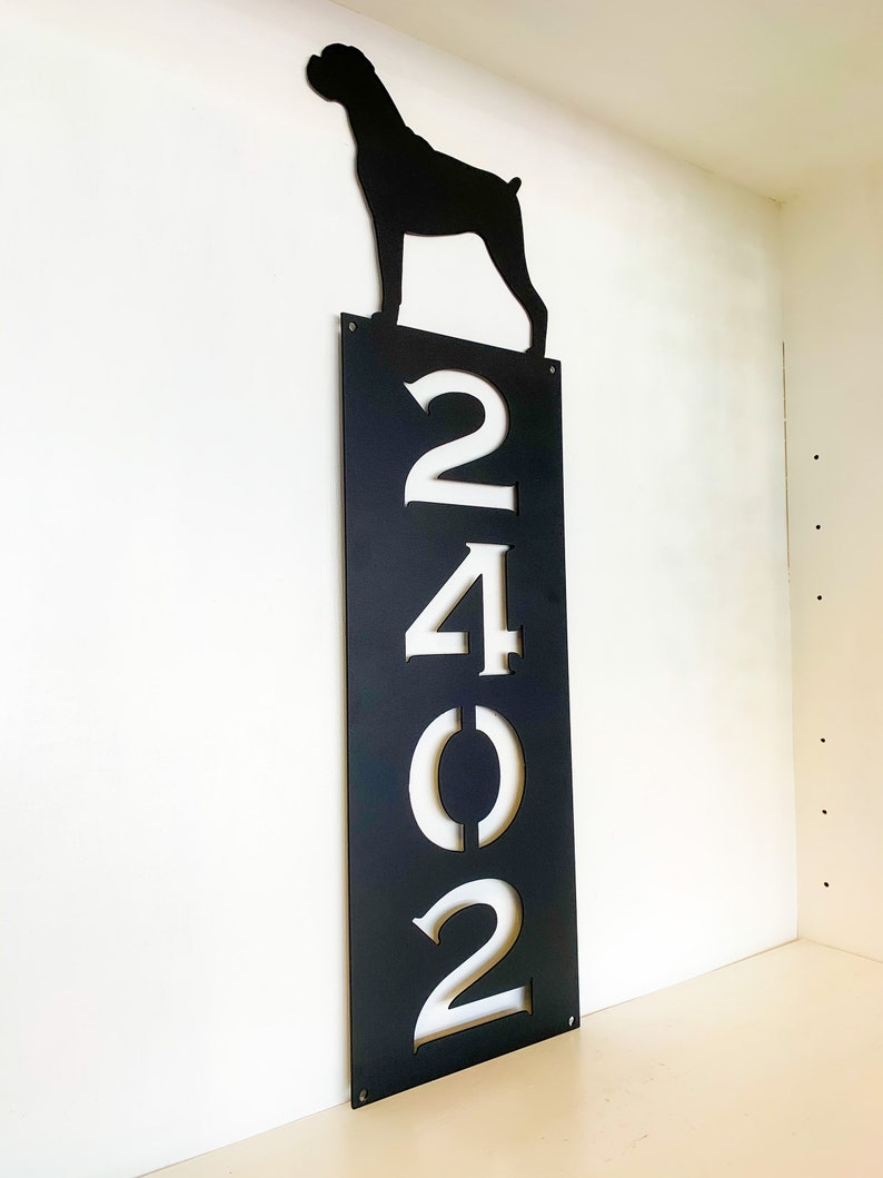 Vertical Dog Silhouette Metal Address Sign With Powder Coat - Etsy