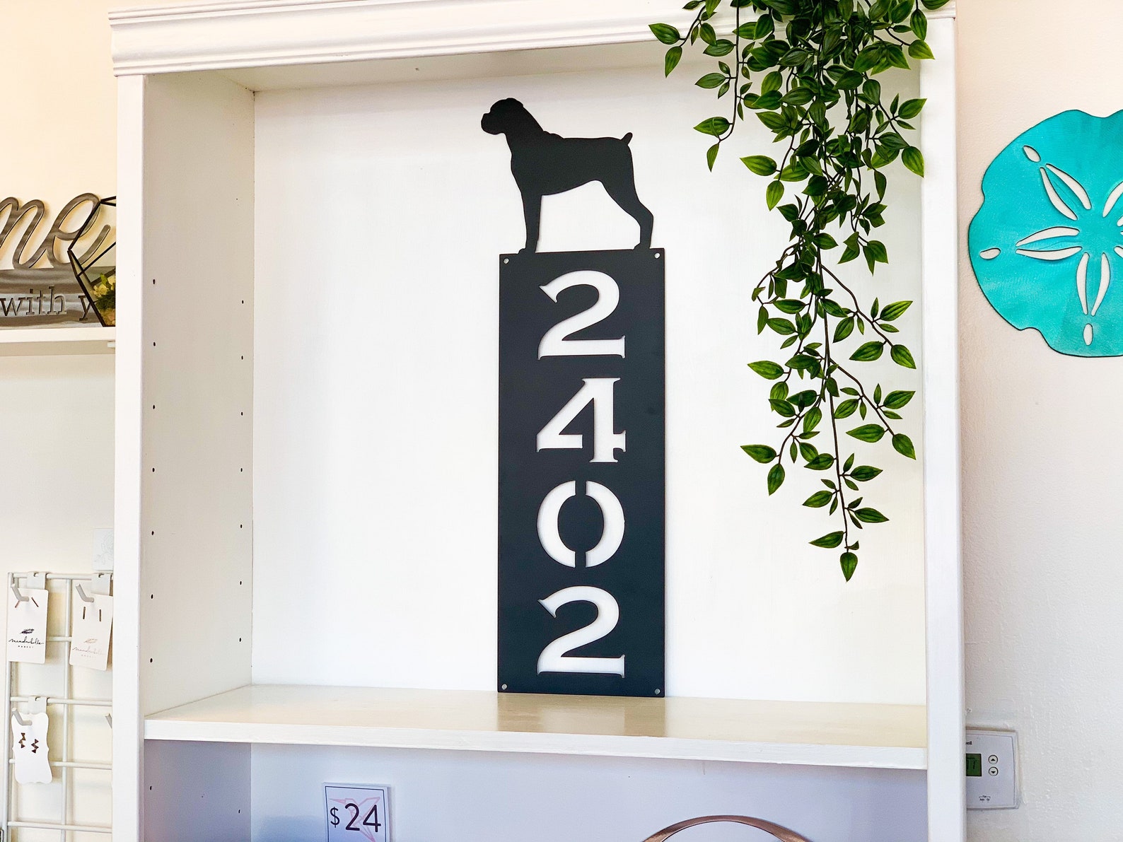 Vertical Dog Silhouette Metal Address Sign With Powder Coat - Etsy