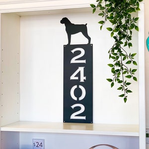 Vertical Dog Silhouette Metal Address Sign: Powder Coat Outdoor Decor ...