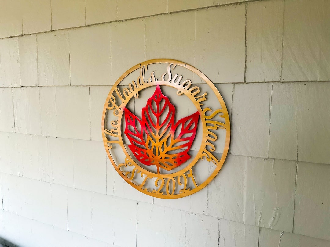 Personalized Maple Leaf Metal Sign: Fall Decor, Weatherproof Wall Art ...