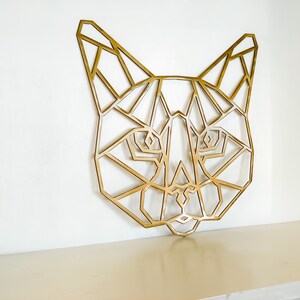 Geometric Cat Face Metal Wall Art - Etsy