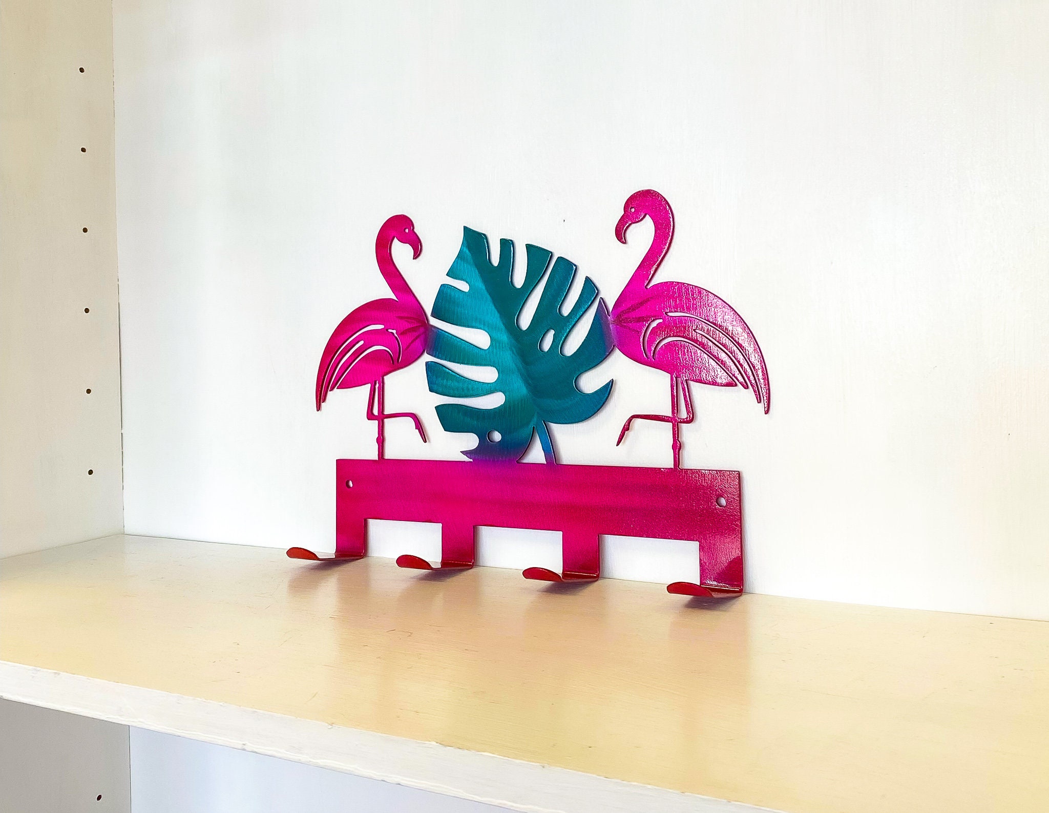 Tropical Flamingo Towel Rack Hanger With Hooks Powder Coated - Etsy