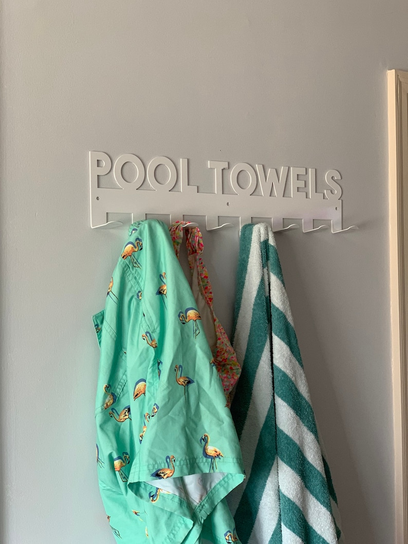 Pool Towels Rack Hanger With Hooks Powder Coated With - Etsy