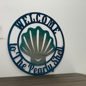 Personalized Seashell Metal Wall Art Sign - Customizable Weatherproof ...