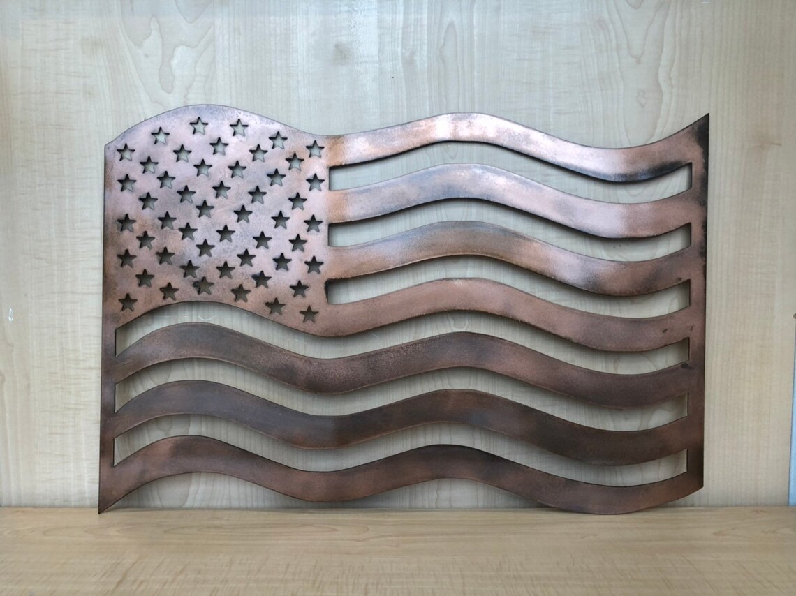 Metal Waving American Flag With Multiple Color Options - Etsy