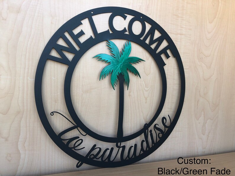 Personalized Welcome Palm Tree Sign Customizable | Etsy