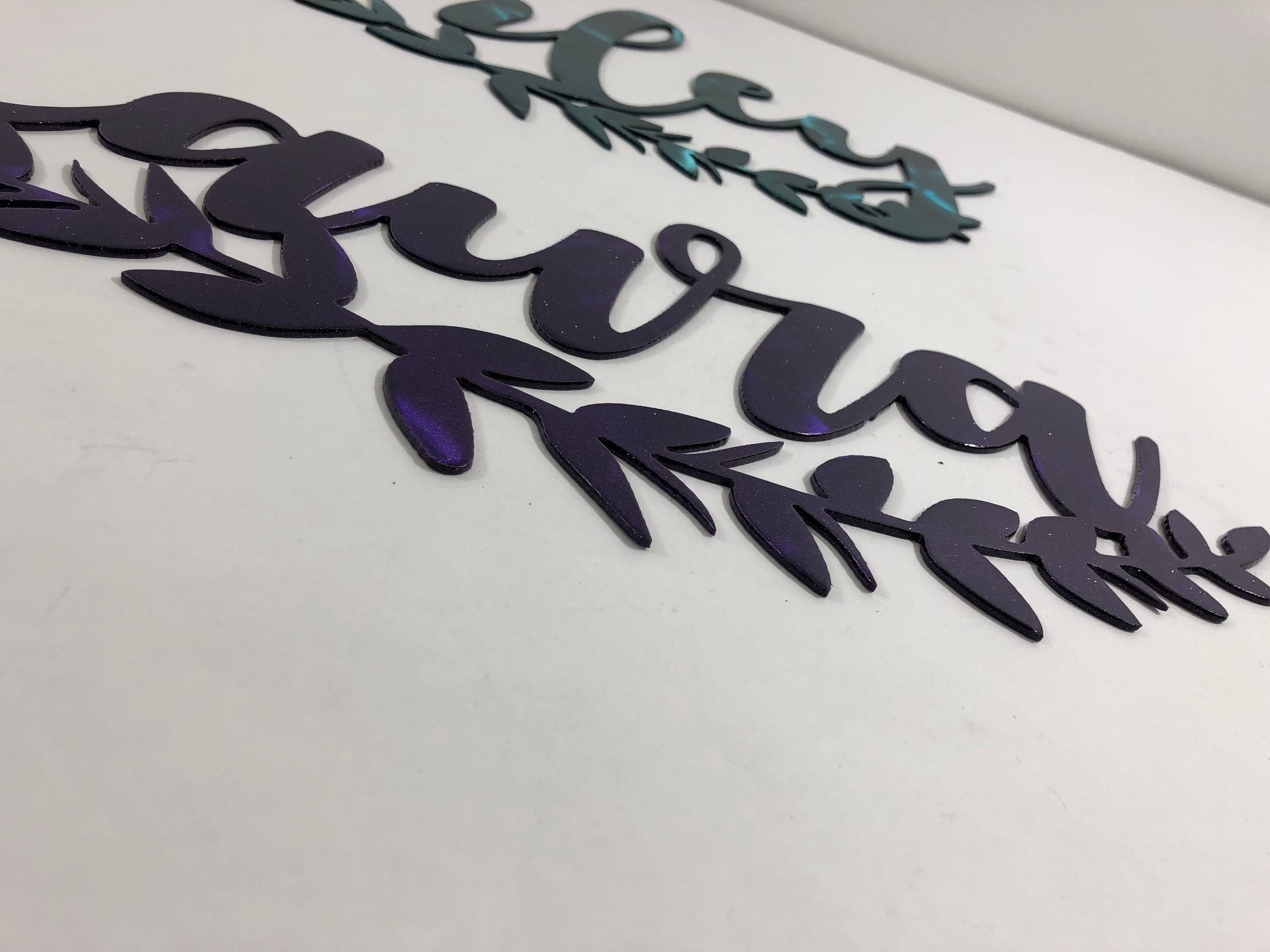 Personalized Metal Name Wall Art in Script With Leaf Accent - Etsy