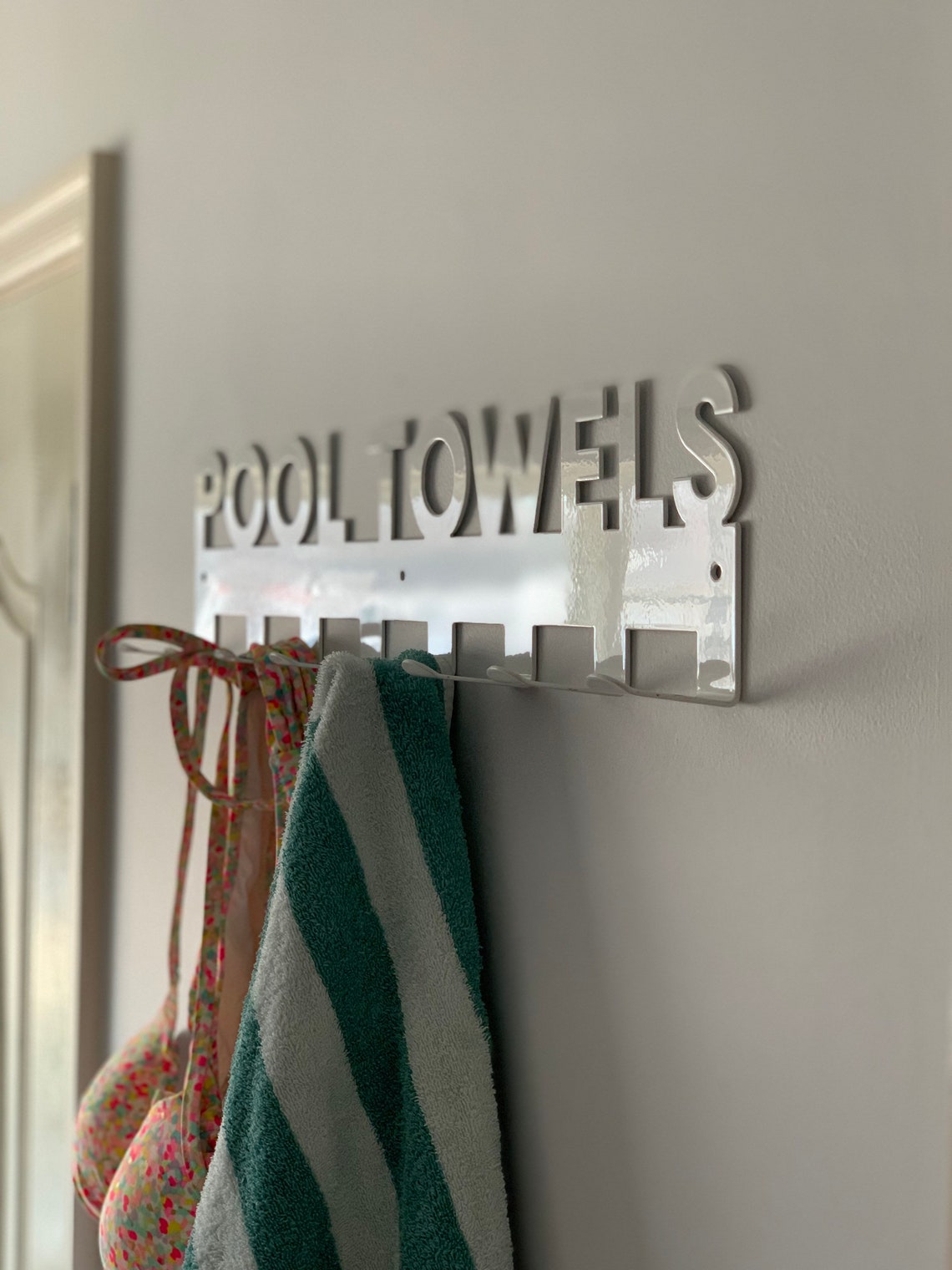 Pool Towels Rack Hanger With Hooks Powder Coated With - Etsy