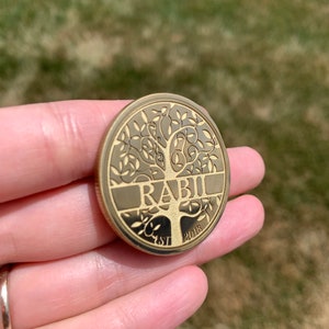 Personalized Tree of Life Engraved Brass Challenge Coin | Wedding Gift ...