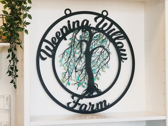 Personalized Willow Tree Multi-color Fade Door Hanger Metal - Etsy