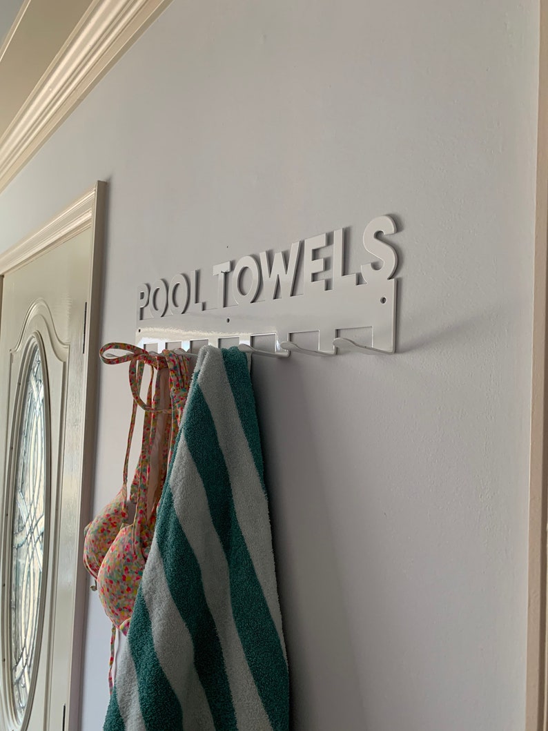Pool Towels Rack Hanger With Hooks Powder Coated With - Etsy