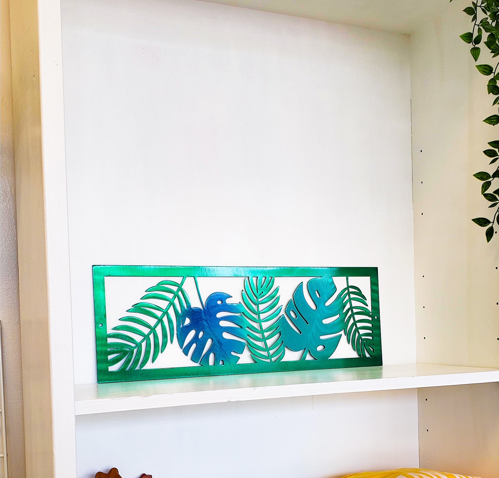 Tropical Leaf Rectangle Sign Metal Wall Art Outdoor Patio - Etsy