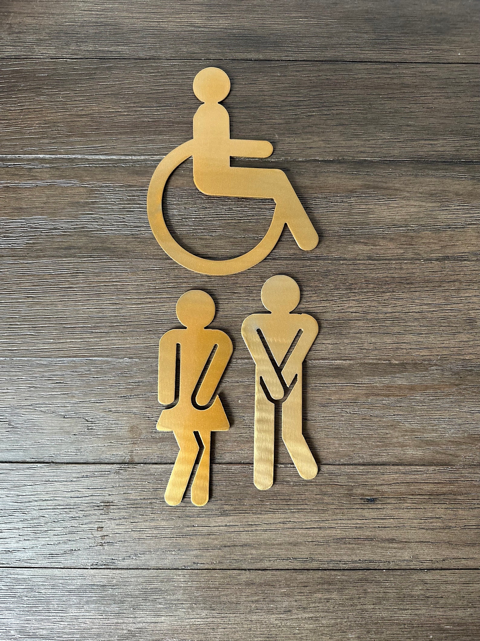 Metal Bathroom Sign Figures: Funny Restroom Decor, Set of 3 - Etsy
