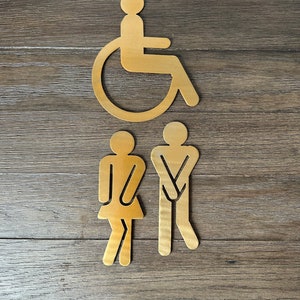 Metal Bathroom Sign Figures: Funny Restroom Decor, Set of 3 - Etsy