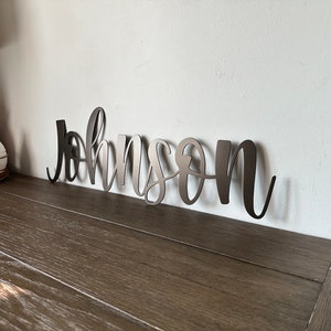 Custom Metal Script Word Sign: Script 3 Personalized Wall Decor - Etsy