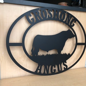 Personalized Metal Bull or Cattle Ranch Oval Sign, Choose Any Powder ...