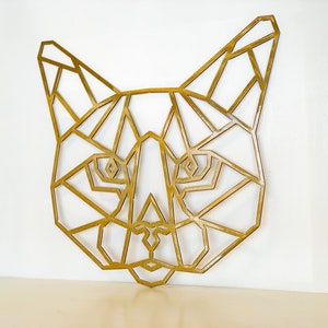 Geometric Cat Face Metal Wall Art - Etsy