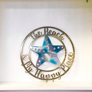 Personalized Starfish Sign - Customizable Weatherproof Door Hanger or ...