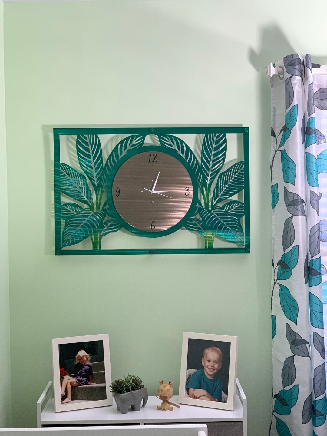 Modern Leaf Wall Clock | Home Decor | Tropical Coastal Jungle | Beach ...