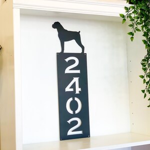 Vertical Dog Silhouette Metal Address Sign: Powder Coat Outdoor Decor ...