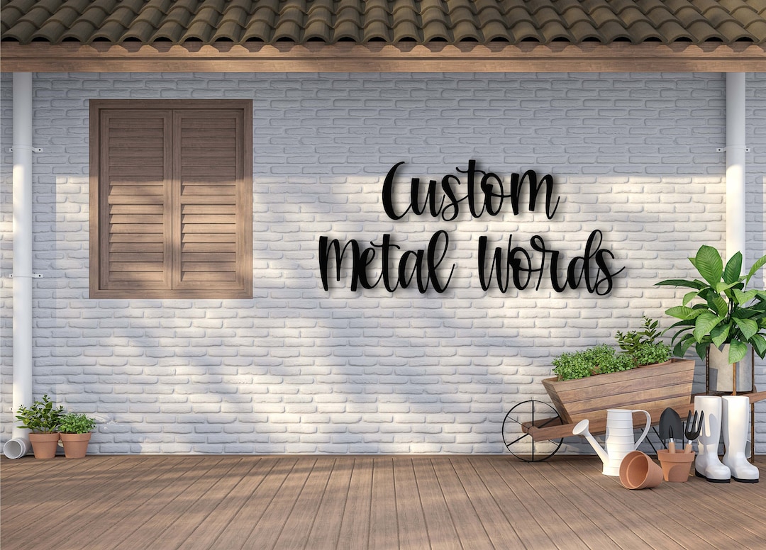 Custom Metal Script Word Sign: Script 3 Personalized Wall Decor - Etsy
