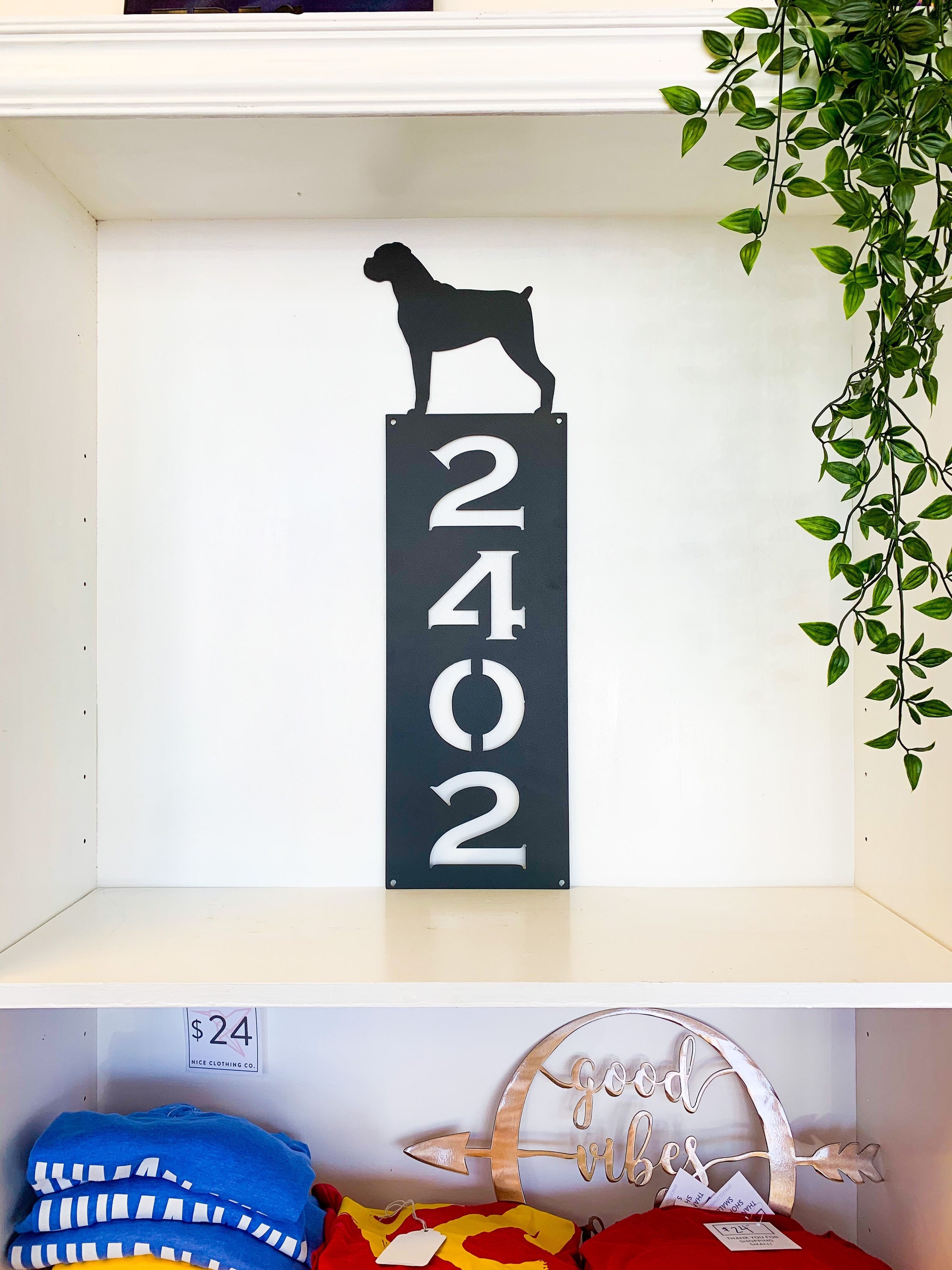 Vertical Dog Silhouette Metal Address Sign With Powder Coat | Etsy