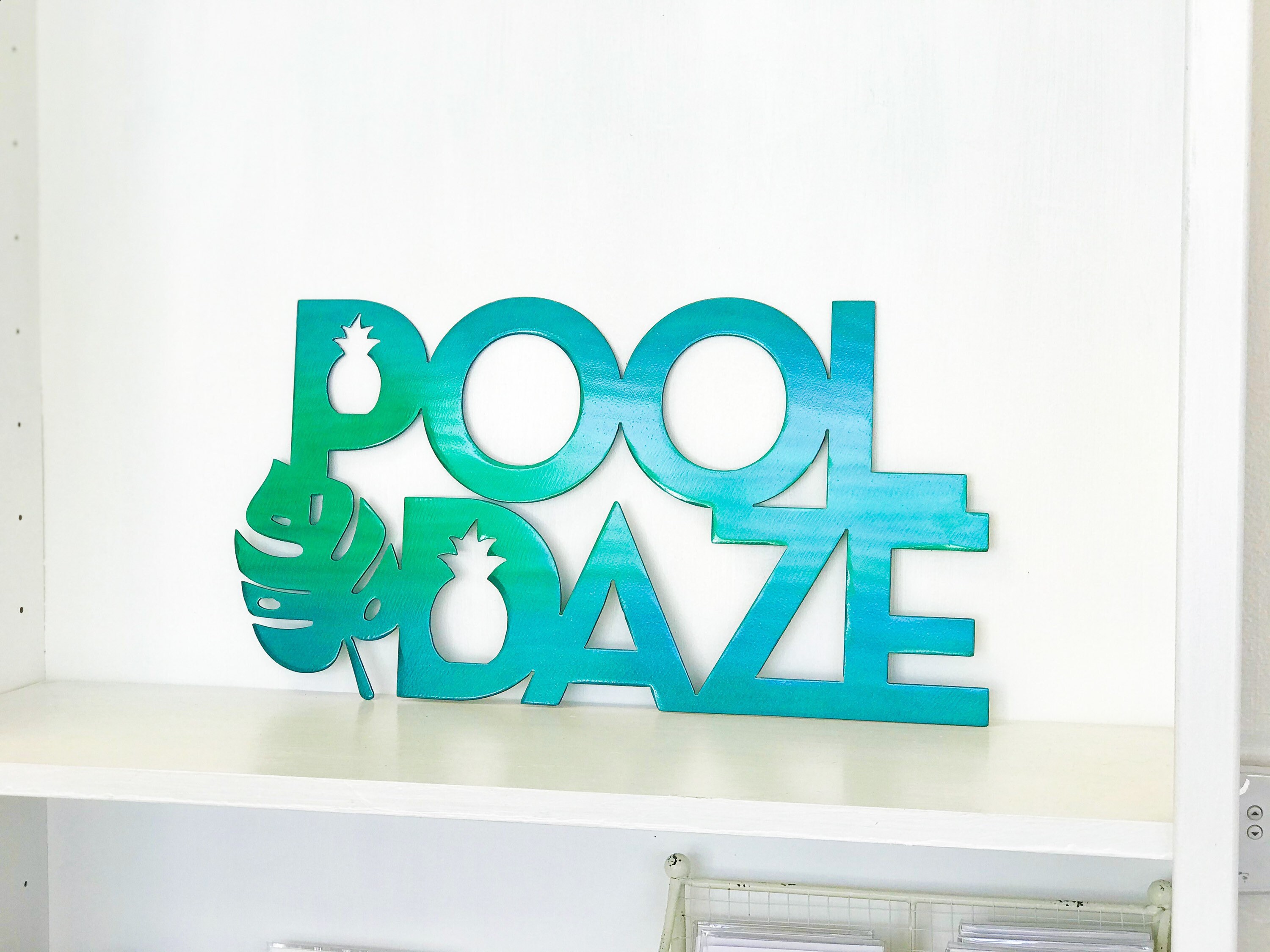Pool Daze Metal Wall Art With Tropical Leaf or Flamingo - Etsy