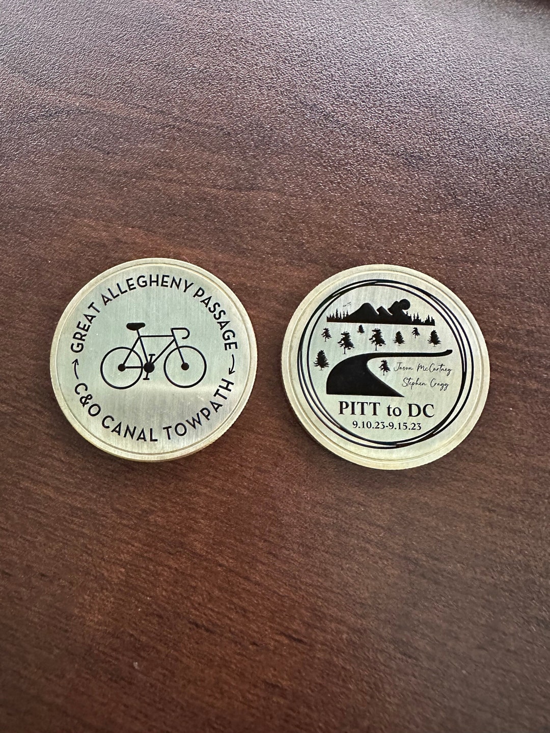 Engraved Brass Cyclist/runner Coin: Adventure Completion Gift - Etsy
