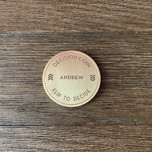 Personalized Decision Coin | Xmas Christmas Gift | Engraved Brass Coin ...