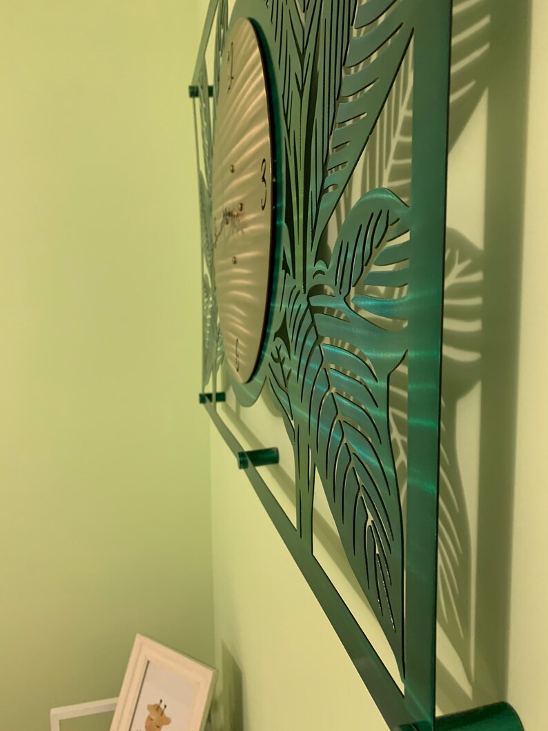 Modern Leaf Wall Clock | Home Decor | Tropical Coastal Jungle | Beach ...
