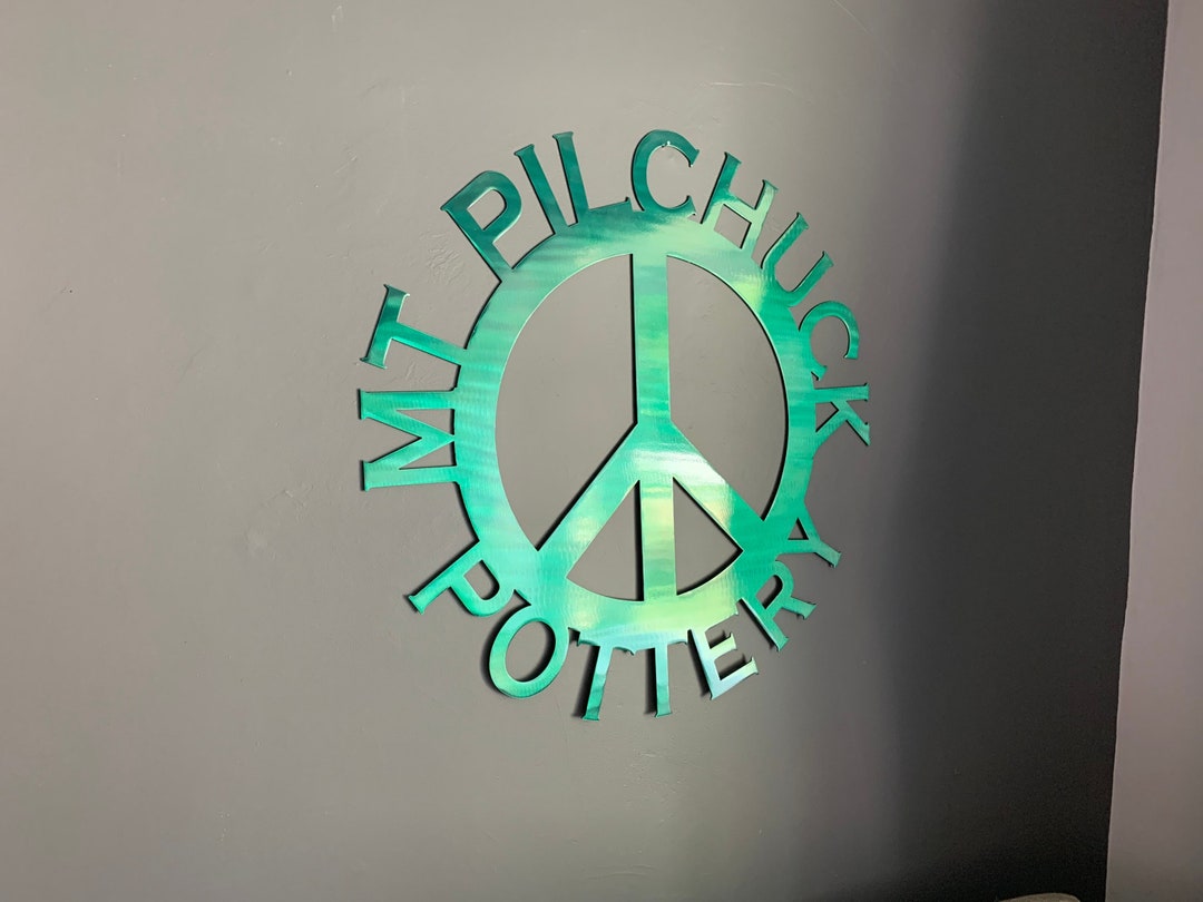 Personalized Peace Sign Door Hanger Monogram | Front Door Wreath ...