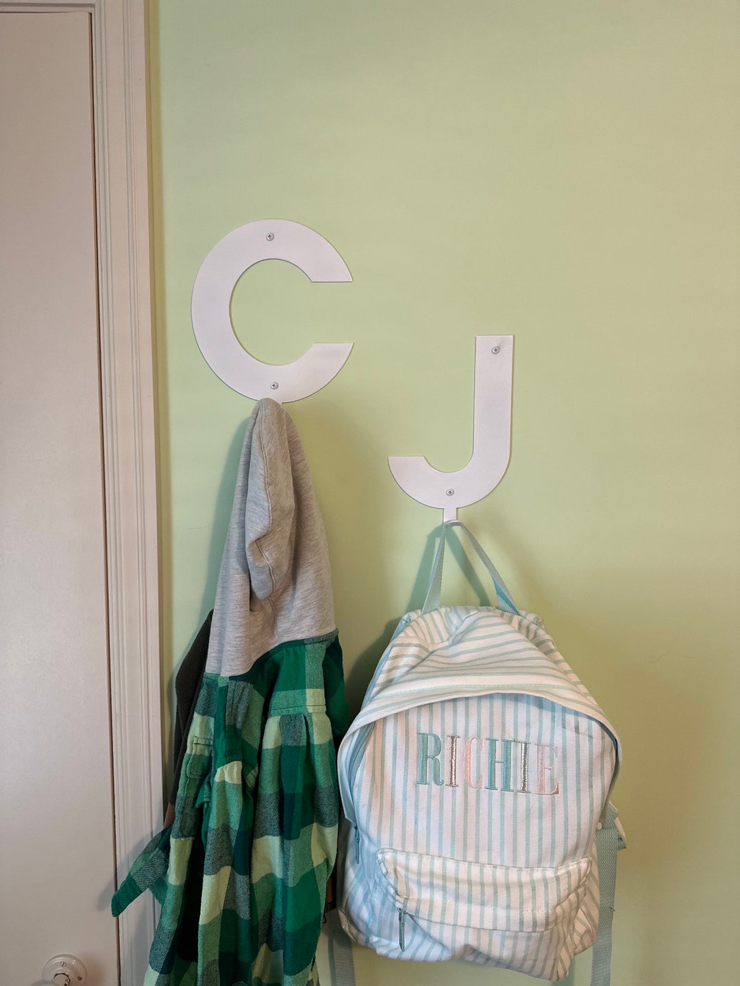 Metal Alphabet Hook: Personalized Letter Wall Decor With Hook - Etsy UK