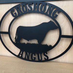 Personalized Metal Bull or Cattle Ranch Oval Sign, Choose Any Powder ...