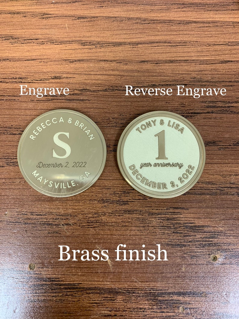 Wedding Engraved Brass Coin Wedding Favor Coin Anniversary - Etsy