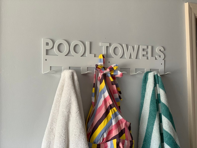 Pool Towels Rack Hanger With Hooks Powder Coated With - Etsy