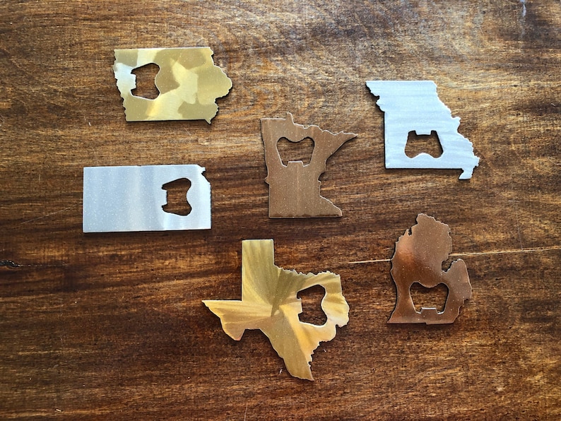 Handmade State Steel Bottle Opener: Magnetic or Keychain, Travel Gift ...