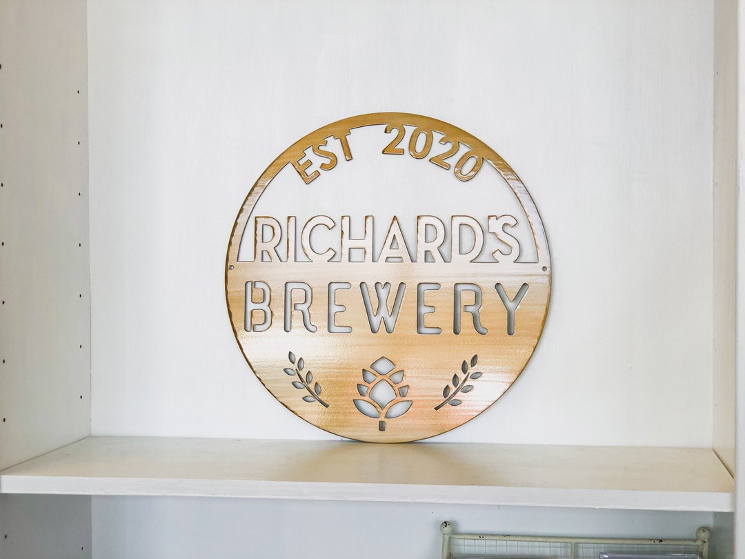 Personalized Brewery Metal Wall Art Sign | Home Brewer Decor | Bar ...