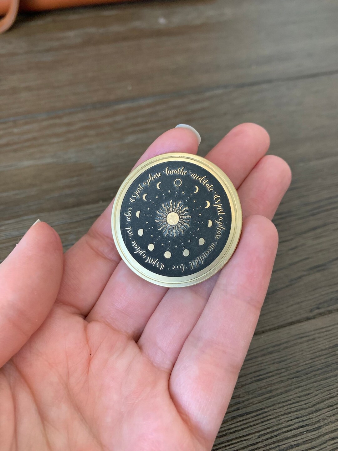 Moon Phase Engraved Brass Challenge Coin • Mystical Eye • Astrology ...
