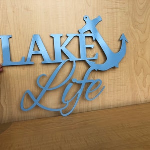Lake Life Metal Wall Art Sign With Anchor | Etsy