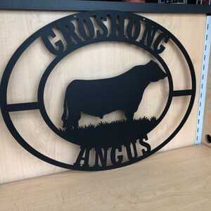 Personalized Metal Bull or Cattle Ranch Oval Sign, Choose Any Powder ...