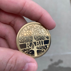Personalized Tree of Life Engraved Brass Challenge Coin | Wedding Gift ...