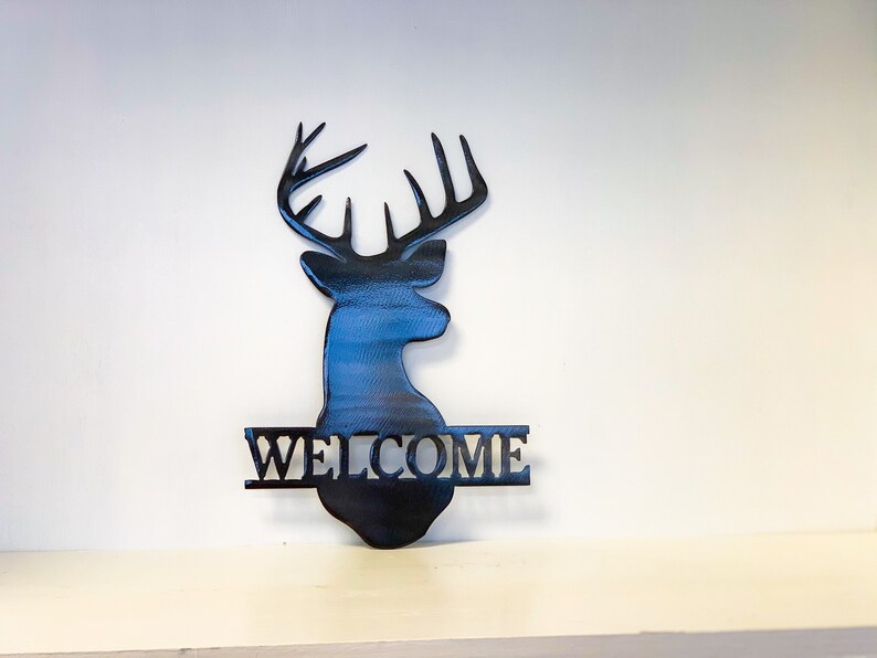 Personalized Deer Antler Metal Wall Art Farmhouse Outdoor - Etsy