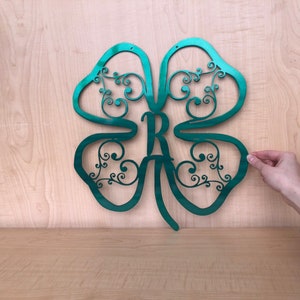 Personalized Four Leaf Clover Metal Wall Art: Monogram Home Decor - Etsy