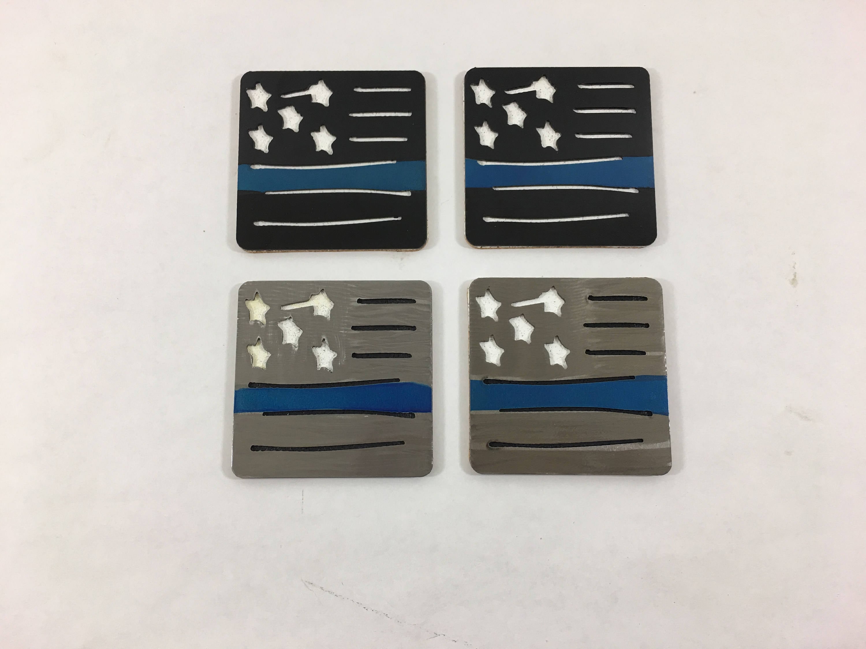 Tattered Flag Thin Blue Line Coasters - Etsy